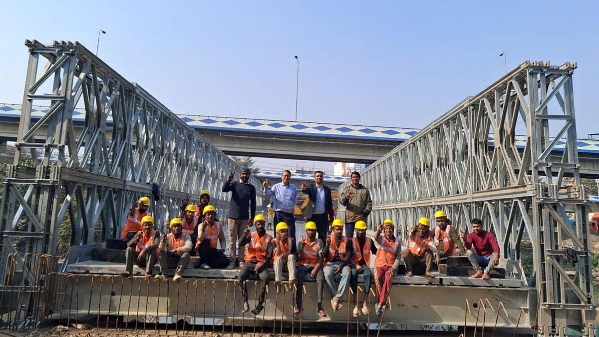 120-foot double-lane modular steel bridge constructed as a part of ...